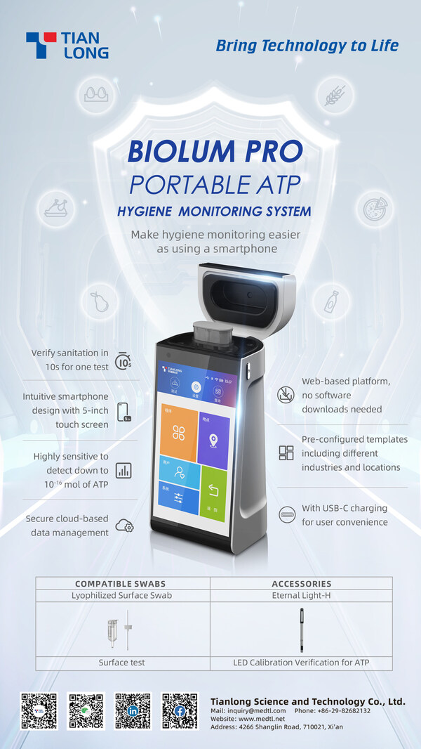 Tianlong, 'Biolum 휴대용 ATP 위생 모니터링 시스템 시리즈' 출시-- 환경적 지속가능성과 위생 모니터링에 대한 높은 관심 재확인