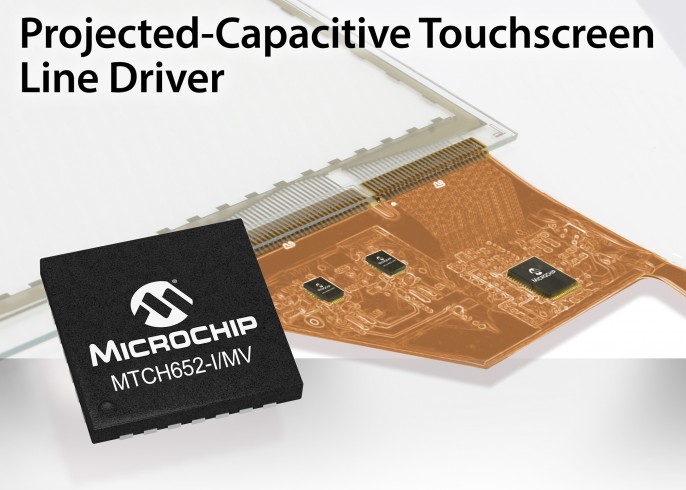 Microchip introduces high-voltage capacitive touchscreen line driver
